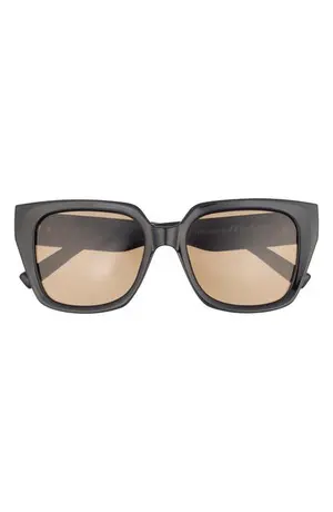 Le Specs The Illusion 54mm Polarized Square Sunglasses - Black/brown Mono Polarized