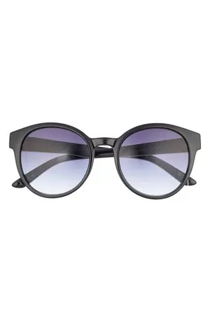Le Specs Paramount 53mm Gradient Round Sunglasses - Black/smoke Grad