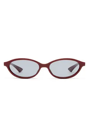 Le Specs Duskfall 55mm Oval Sunglasses - Merlot/smoke Tint