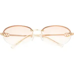 Le Specs Slinky 62mm Oval Sunglasses Gold