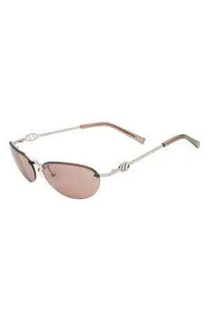 Le Specs Slinky 62mm Oval Sunglasses - Silver