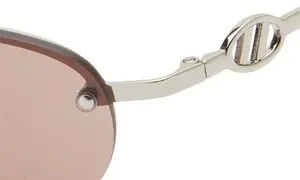 Le Specs Slinky 62mm Oval Sunglasses - Silver