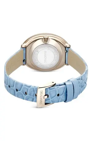 SWAROVSKI Imber Oval Leather Strap Watch - Blue