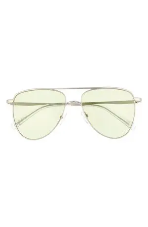 Le Specs The Duke 57mm Aviator Sunglasses - Silver