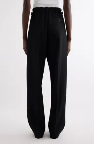 Givenchy Double Pleat Low Waist Wool Pants - Black