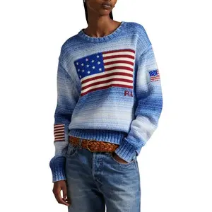 Polo Ralph Lauren Ombré Flag Cotton Crewneck Sweater