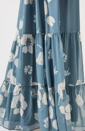 LK BENNETT Rumi Floral Tiered Maxi Skirt
