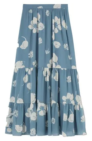 LK BENNETT Rumi Floral Tiered Maxi Skirt
