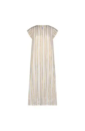 MER ST. BARTH Noa Maxi Caftan - Gold Lurex Stripe