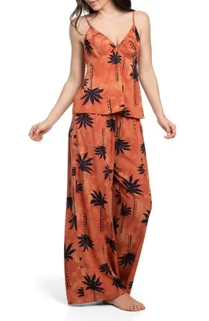 MIDNIGHT BAKERY Palm Print Pajamas - Rust