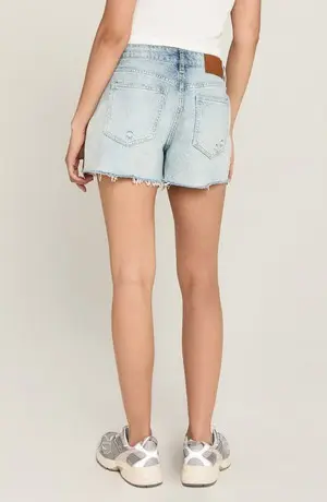UNPUBLISHED Emma Raw Hem Denim Shorts - Bow