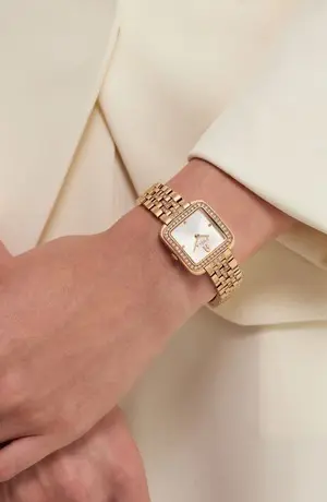 Furla Heritage Crystal Square Bracelet Watch - Rose Gold