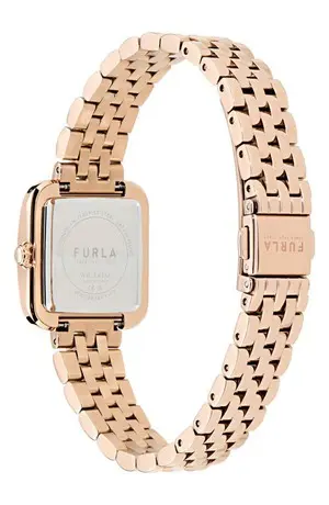Furla Heritage Crystal Square Bracelet Watch - Rose Gold