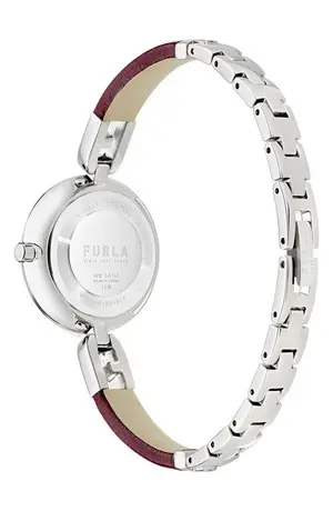 Furla Glamour Chic Mixed Material Bracelet Watch - Silverone