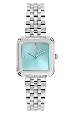Furla Heritage Minty Dial Square Bracelet Watch Turquoise/silver