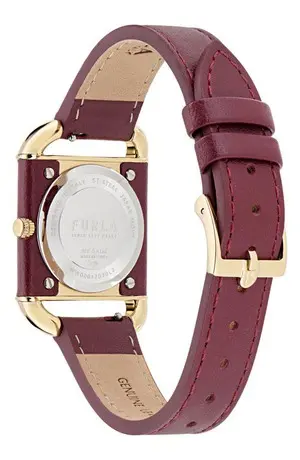 Furla Heritage Square Leather Strap Watch