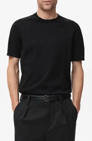 Mango Short Sleeve Cotton Crewneck Sweater