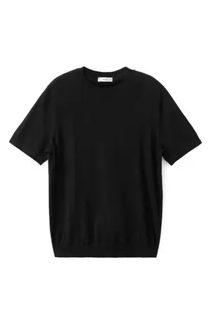 Mango Short Sleeve Cotton Crewneck Sweater