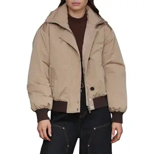 Avec Les Filles High Neck Puffer Bomber Jacket