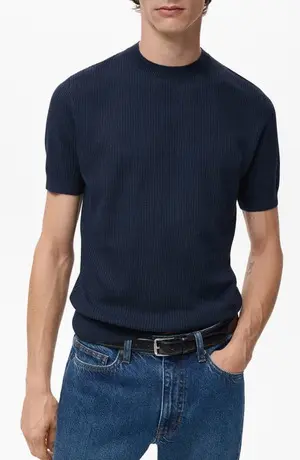 Men's Ribbed Knit T-Shirts
