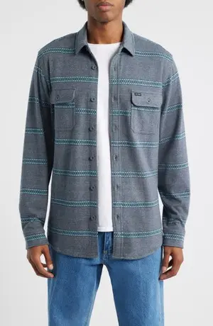 Rip Curl Grid Stretch Fleece Button-up Shirt - Pine Night