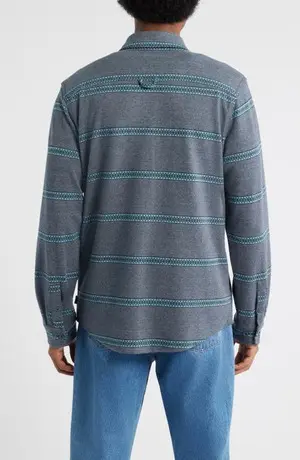 Rip Curl Grid Stretch Fleece Button-up Shirt - Pine Night