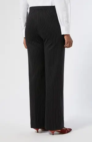 Marina Rinaldi Michela Pinstripe Stretch Jersey Pants