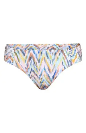 SUNSHINE 79 Shirred Side Hipster Bikini Bottom - White Multi