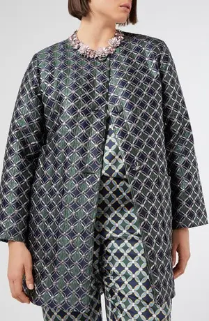 Marina Rinaldi Dinda Geometric Jacquard Jacket
