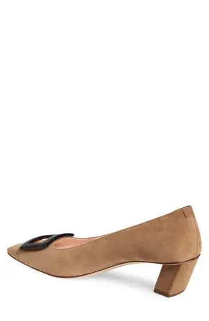 ROGER VIVIER Belle Vivier Block Heel Pump - Tabacco Chiaro