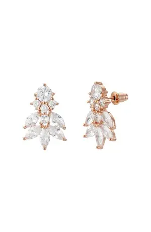 UNTAMED PETALS Carla Crystal Stud Earrings Rose Gold