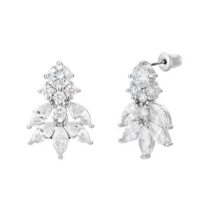UNTAMED PETALS Carla Crystal Stud Earrings Silver