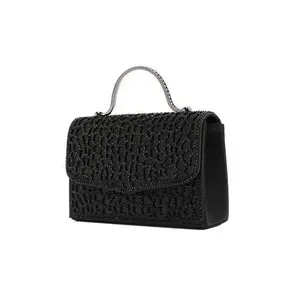 LADY COUTURE Rhinestone Embellished Evening Handbag - Black