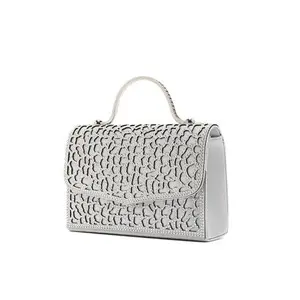 LADY COUTURE Rhinestone Embellished Evening Handbag - Silver