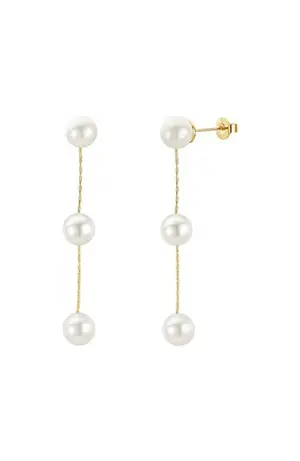 UNTAMED PETALS Lilly Pearl Drop Earrings - Gold
