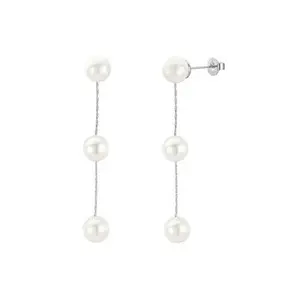 UNTAMED PETALS Lilly Pearl Drop Earrings Pearl White
