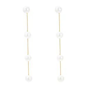 UNTAMED PETALS Luna Pearl Drop Earrings - Gold