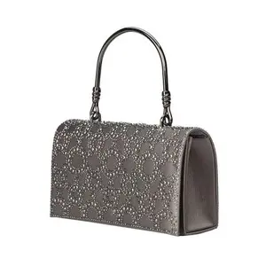 LADY COUTURE Rhinestone Covered Clutch - Pewter