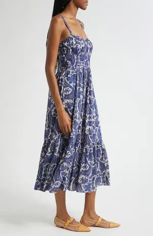 Ulla Johnson Nadine Floral Cotton-blend Sundress - Ocean