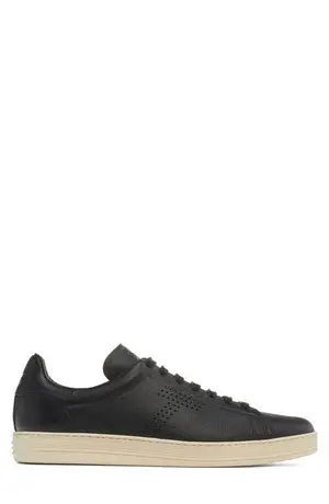 TOM FORD Warwick Leather Low-top Sneakers - 3nw02 Black/cream