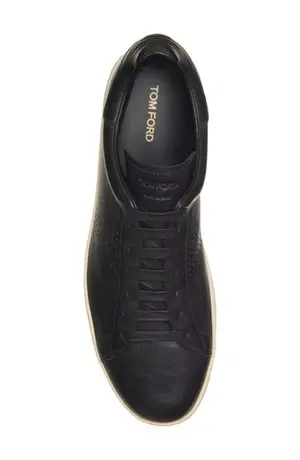 TOM FORD Warwick Leather Low-top Sneakers - 3nw02 Black/cream