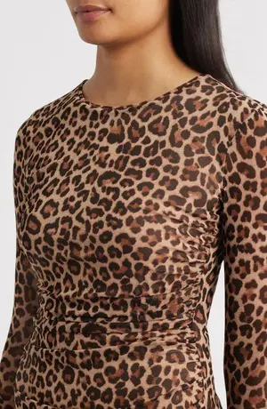 Anne Klein Leopard Print Midi Dress