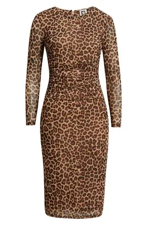 Anne Klein Leopard Print Midi Dress