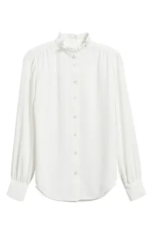 Anne Klein Ruffle Accent Button-up Shirt