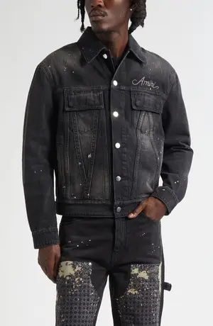 Amiri Bleach Bandana Denim Trucker Jacket