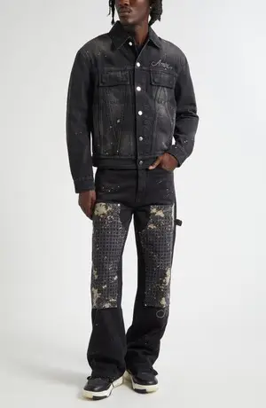 Amiri Bleach Bandana Denim Trucker Jacket