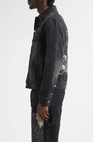 Amiri Bleach Bandana Denim Trucker Jacket