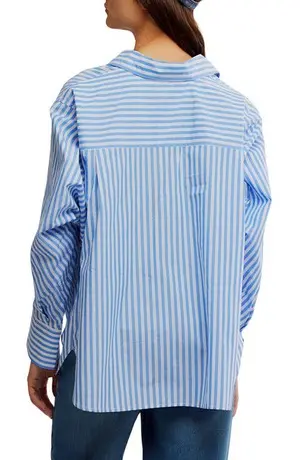Free People Sabine Striped Button-up Shirt