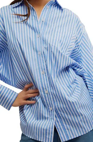Free People Sabine Striped Button-up Shirt