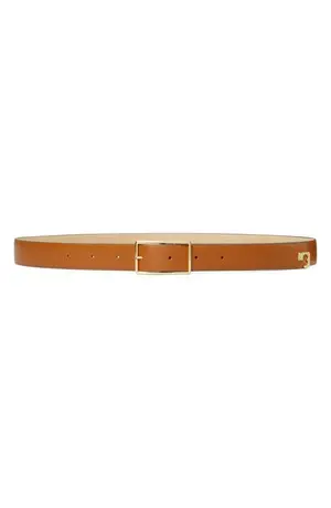 Tory Burch Gigi Leather Belt - Aged Tan/gold